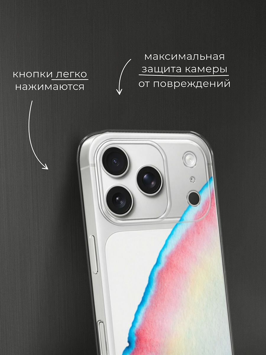 Чехол на Apple iPhone 17 Pro / Айфон 17 Про с принтом Слияние красок, прозрачный — фото 1