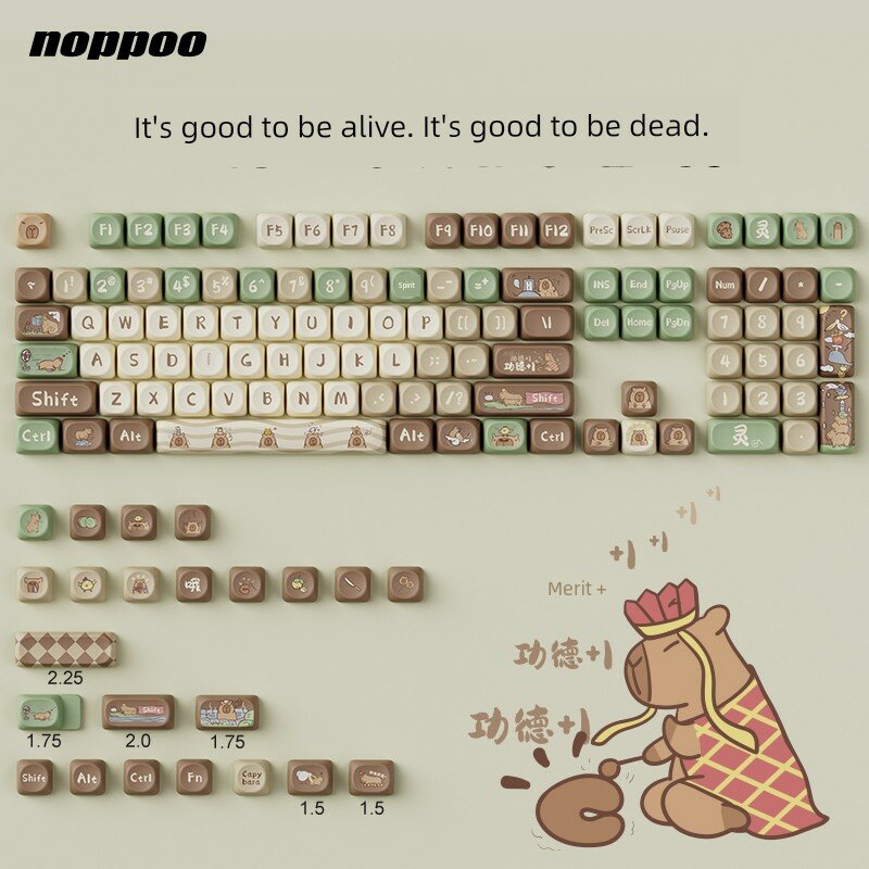 Кастомные кейкапы для механической клавиатуры PBT с сублимационной печатью, высокопрофильные, с дизайном Куроми и