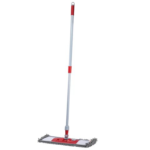 Швабра с флаундером 50 см, черенок 75-130 см, МОП микрофибра синель (ТИП К), PERKLIN (перклин), 700983