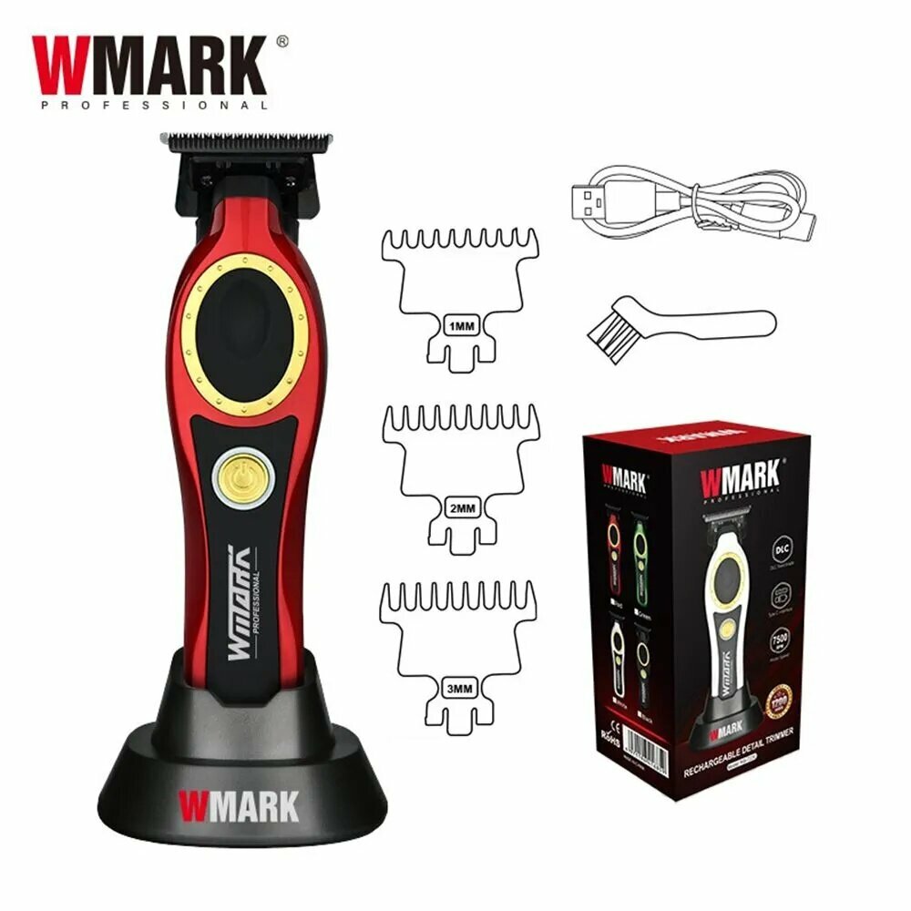 WMARK Машинка для стрижки 7230 7030, черный, красный