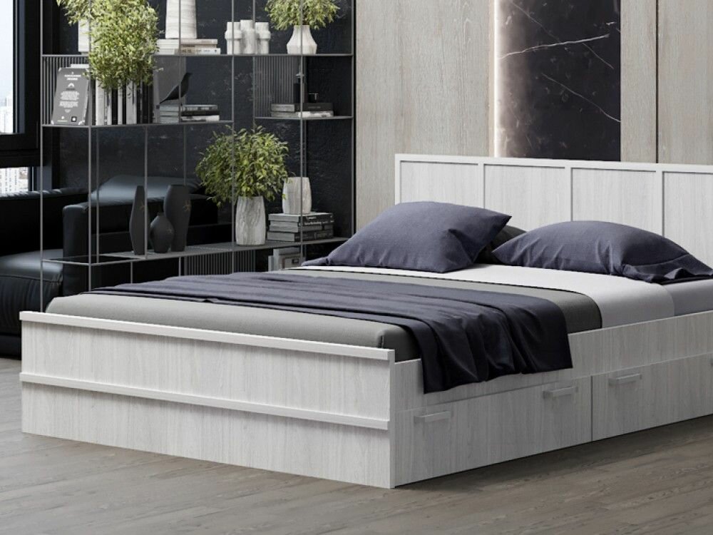 Кровать 1,6 м Карина-3 ЛДСП сандал светлый (Регион 058)