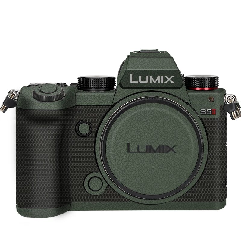 Защитная зеленая кожаная текстура пленка для камеры Panasonic Lumix S5M2X и S5M2