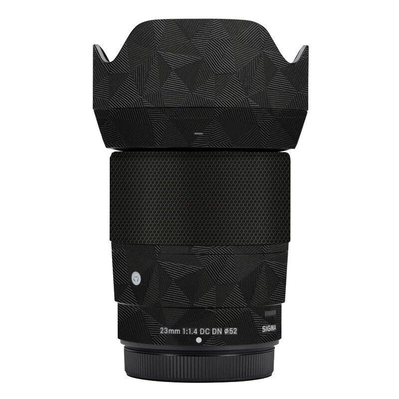 Защитная пленка для объектива Sigma 23mm f/1.4 Fuji Mount - черная матовая пленка с 3M клеем, северный треугольник