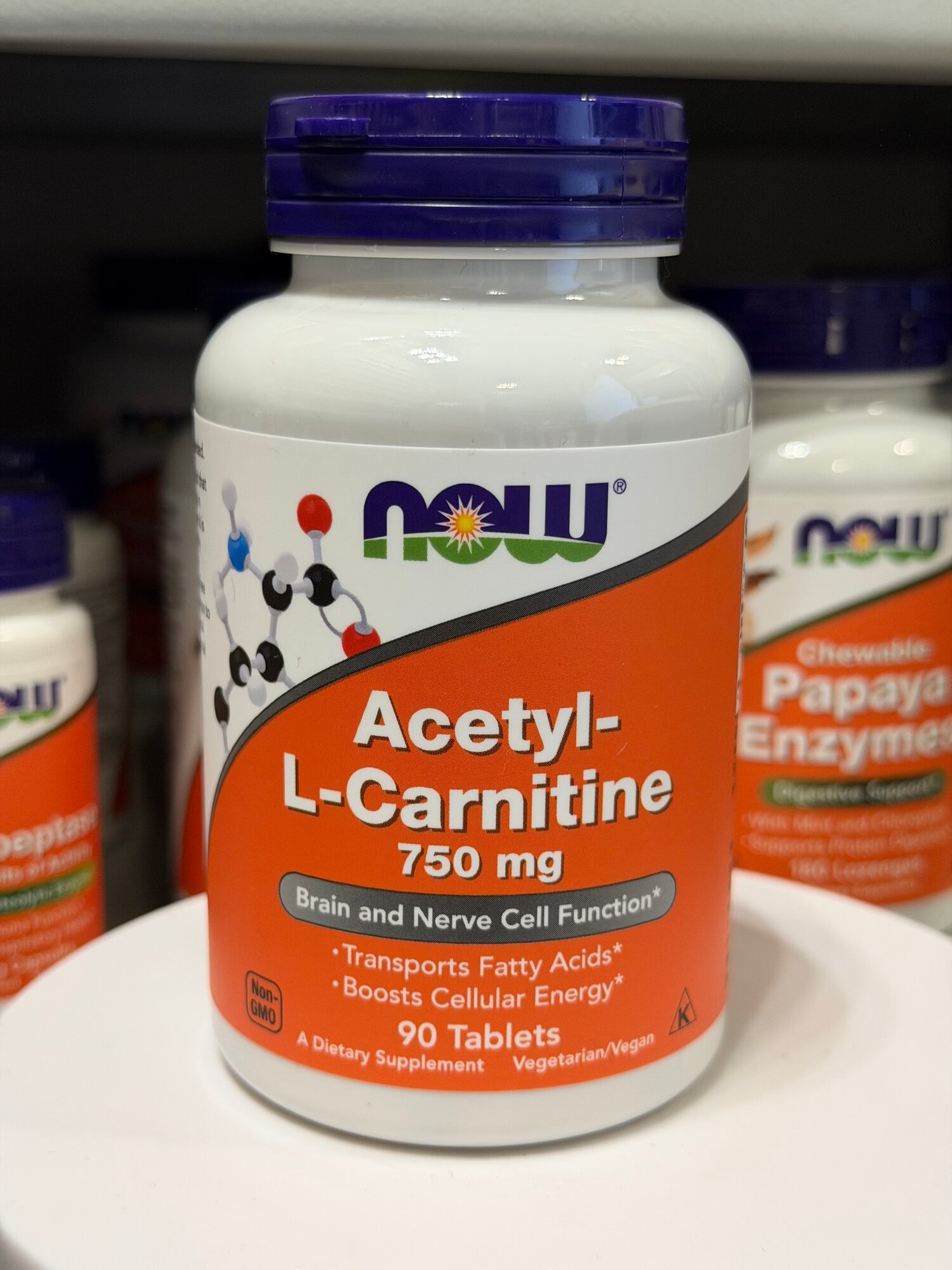 NOW Acetyl L-Carnitine 750 mg - Ацетил-L-карнитин 90 таблеток