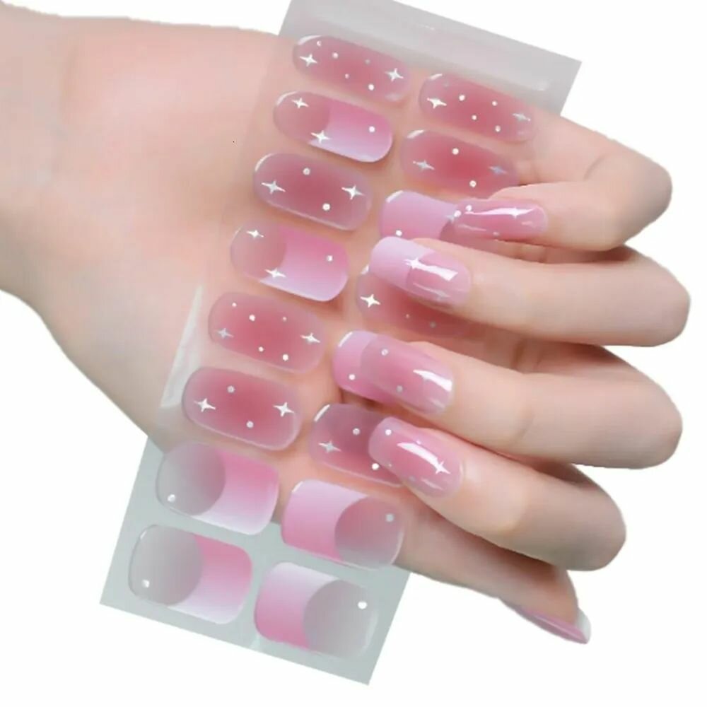 Полуготовые гелевые полоски для ногтей с УФ/ЛЕД-лампой, - JQ016