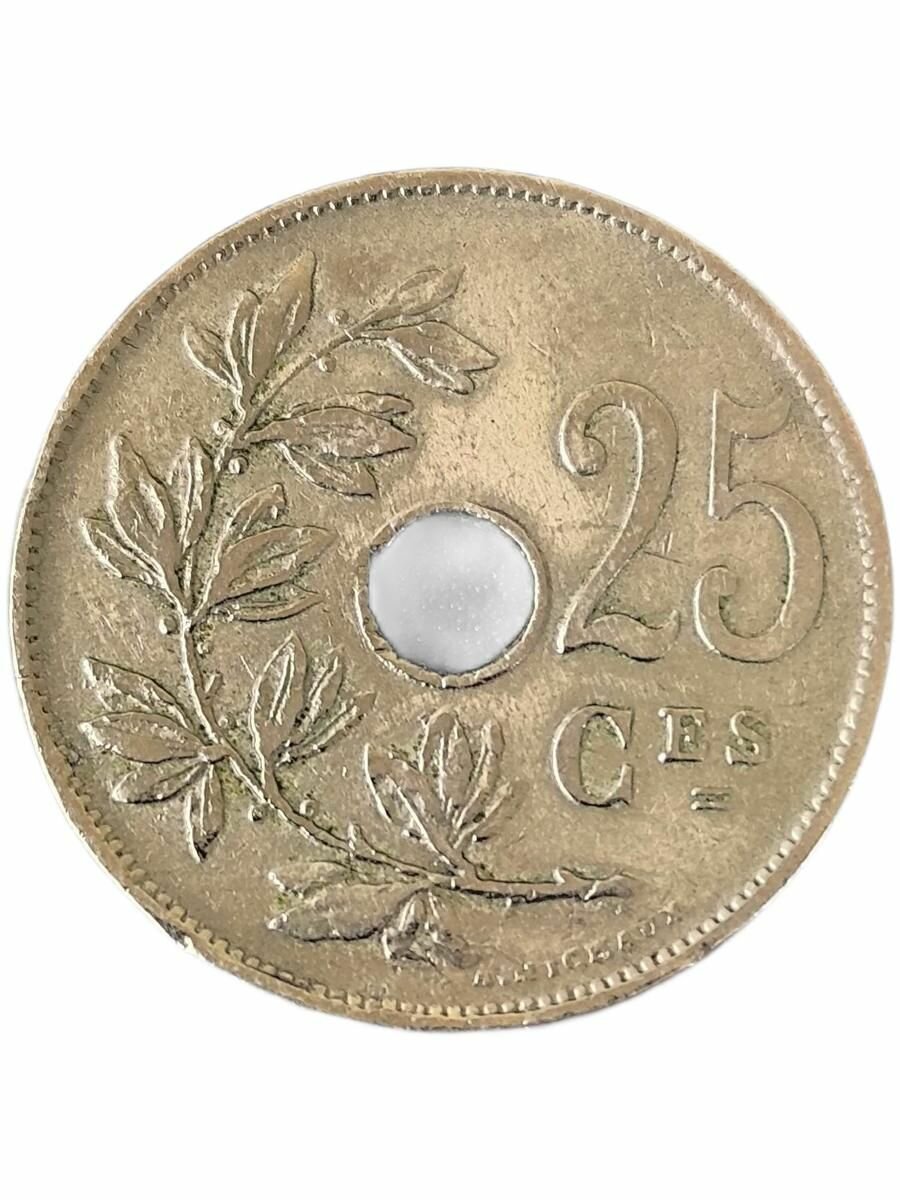Монета 25 сантимов Бельгия 1921 г