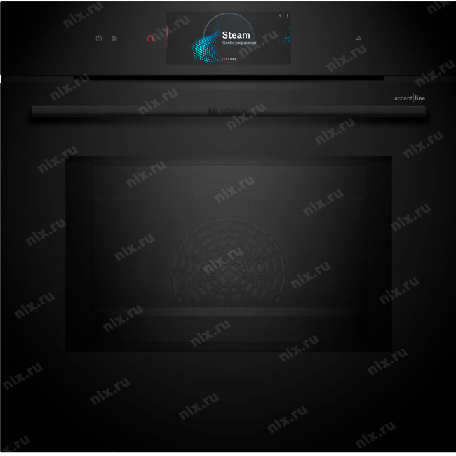 Bosch HNG978QB1 Accent line. Serie 8, духовой шкаф с микроволнами и паром, черный, 28 режимов + комбинированные режимы