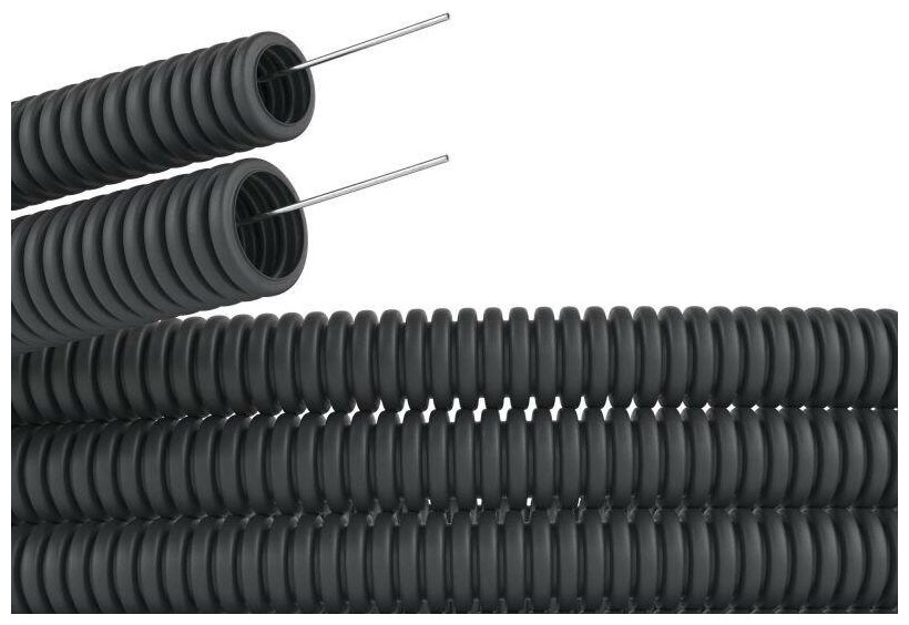 Труба гофрированная ПНД d50мм с протяж. черн. (уп.15м) DKC 71750 (15 м.)