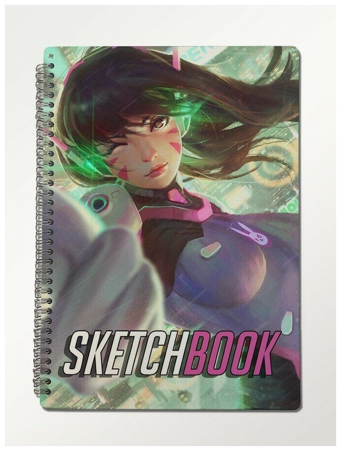 Скетчбук А4 крафт-бумага, 50 листов с деревянной обложкой игры овервотч- 1074