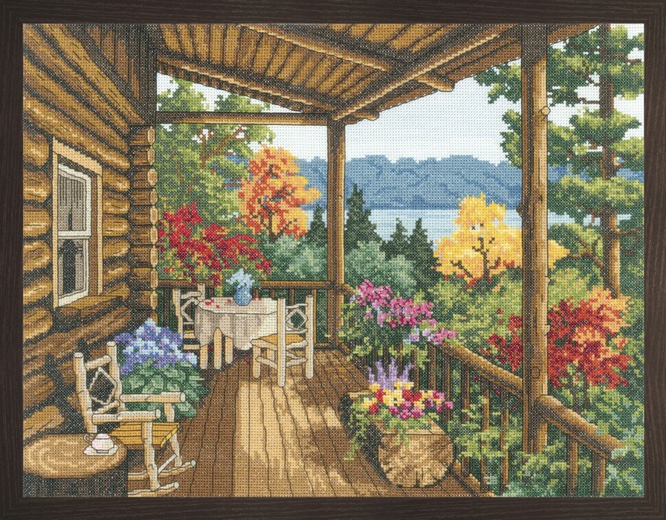 Набор для вышивания Janlynn #032-0100 Крытая веранда дома, Счетный крест, 40 х 30 см