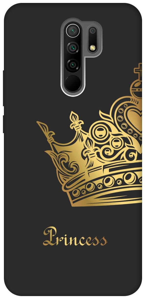 Матовый чехол True Princess для Xiaomi Redmi 9 / Сяоми Редми 9 с 3D эффектом черный