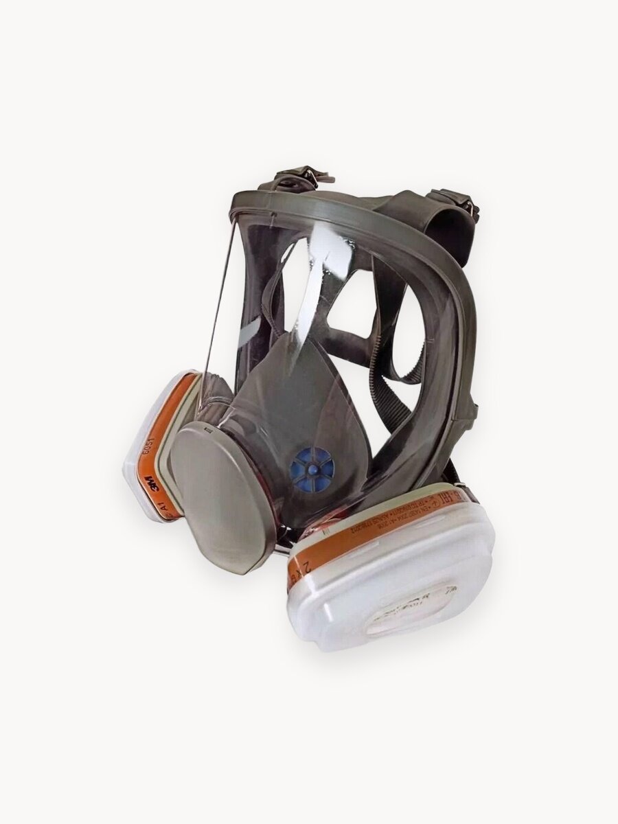 Полная маска серии 6000 (Аналог 3М 6800) НВ Профессиональный респиратор противогаз.
