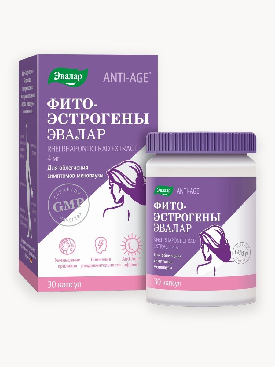 ФитоЭстрогены, кишечнорастворимые, 30 капсул, Эвалар