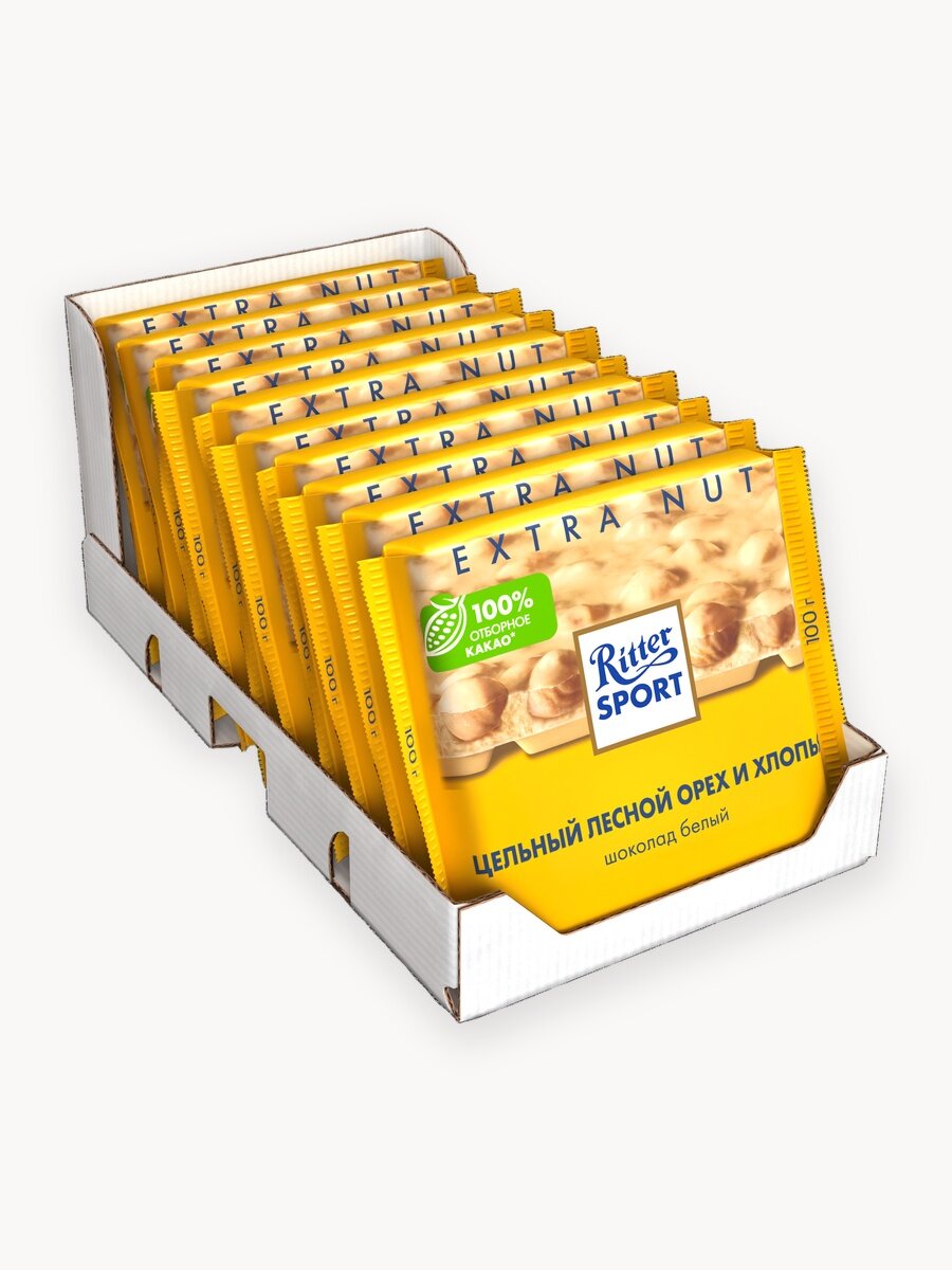 RS Шоколад Extranut бел лесн орех хлопья 10*100г