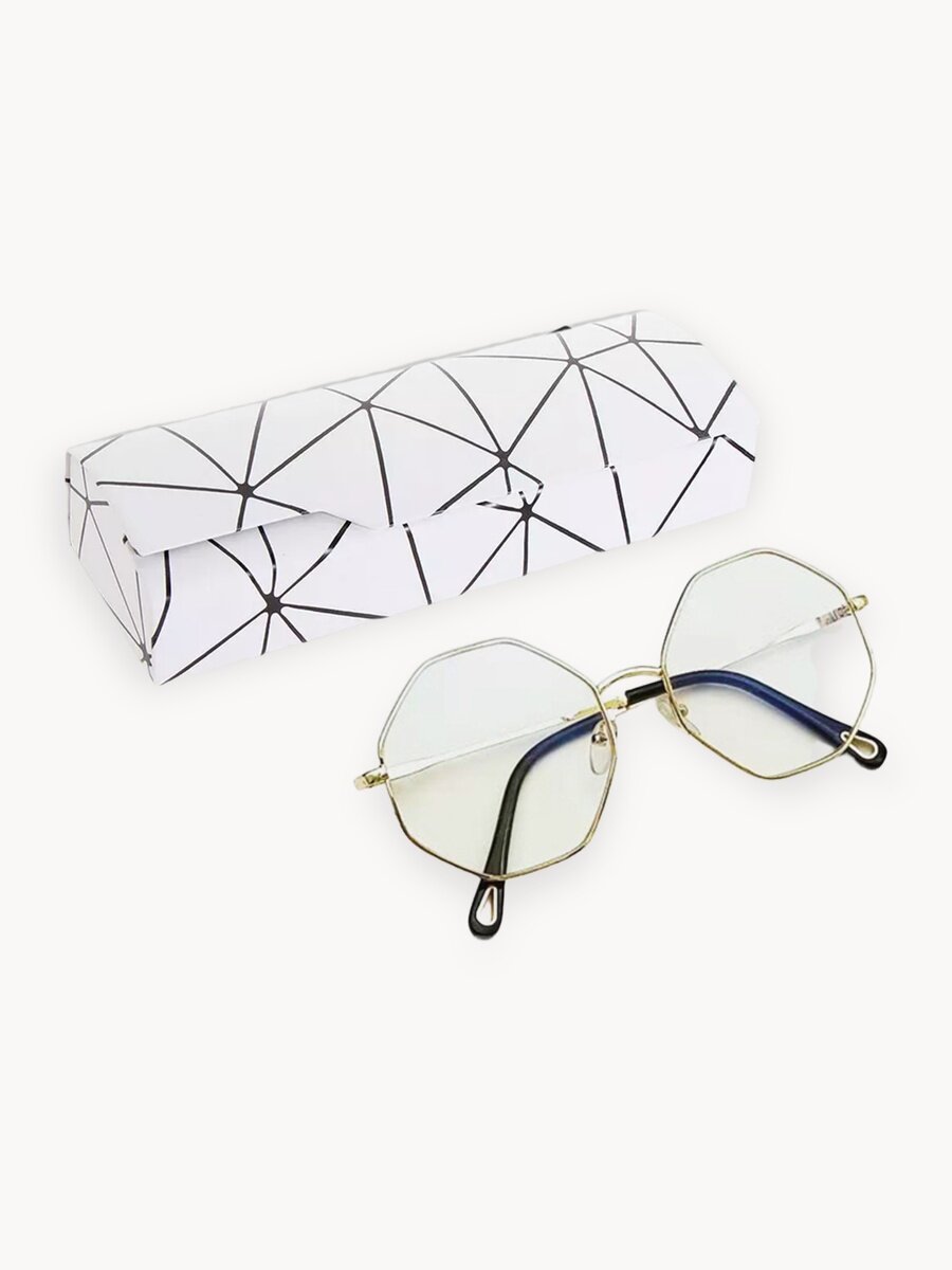 Футляр для очков, очечник жесткий на магните, женский мужской чехол для очков, белый