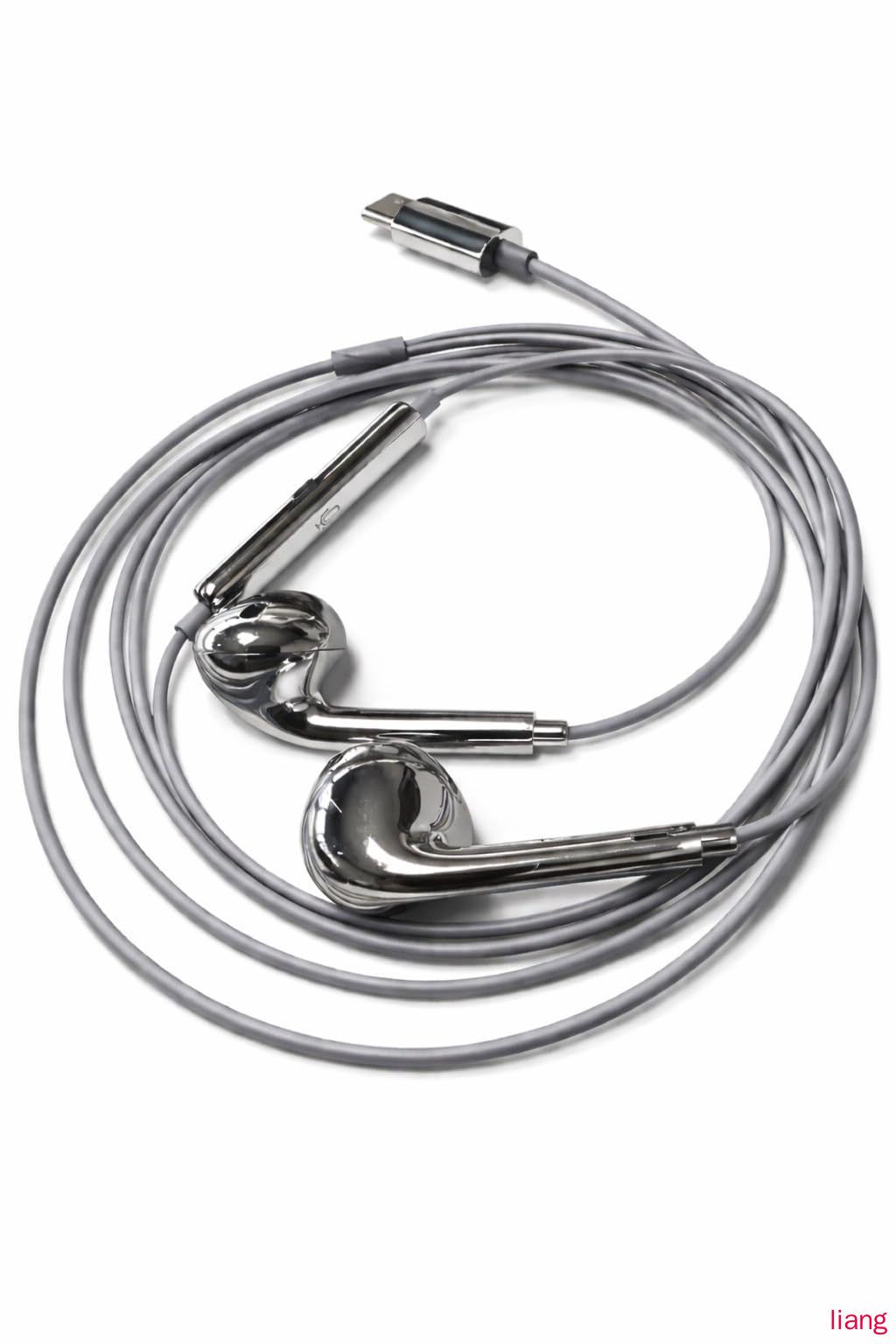 Наушники проводные, USB Type-C, серебристый