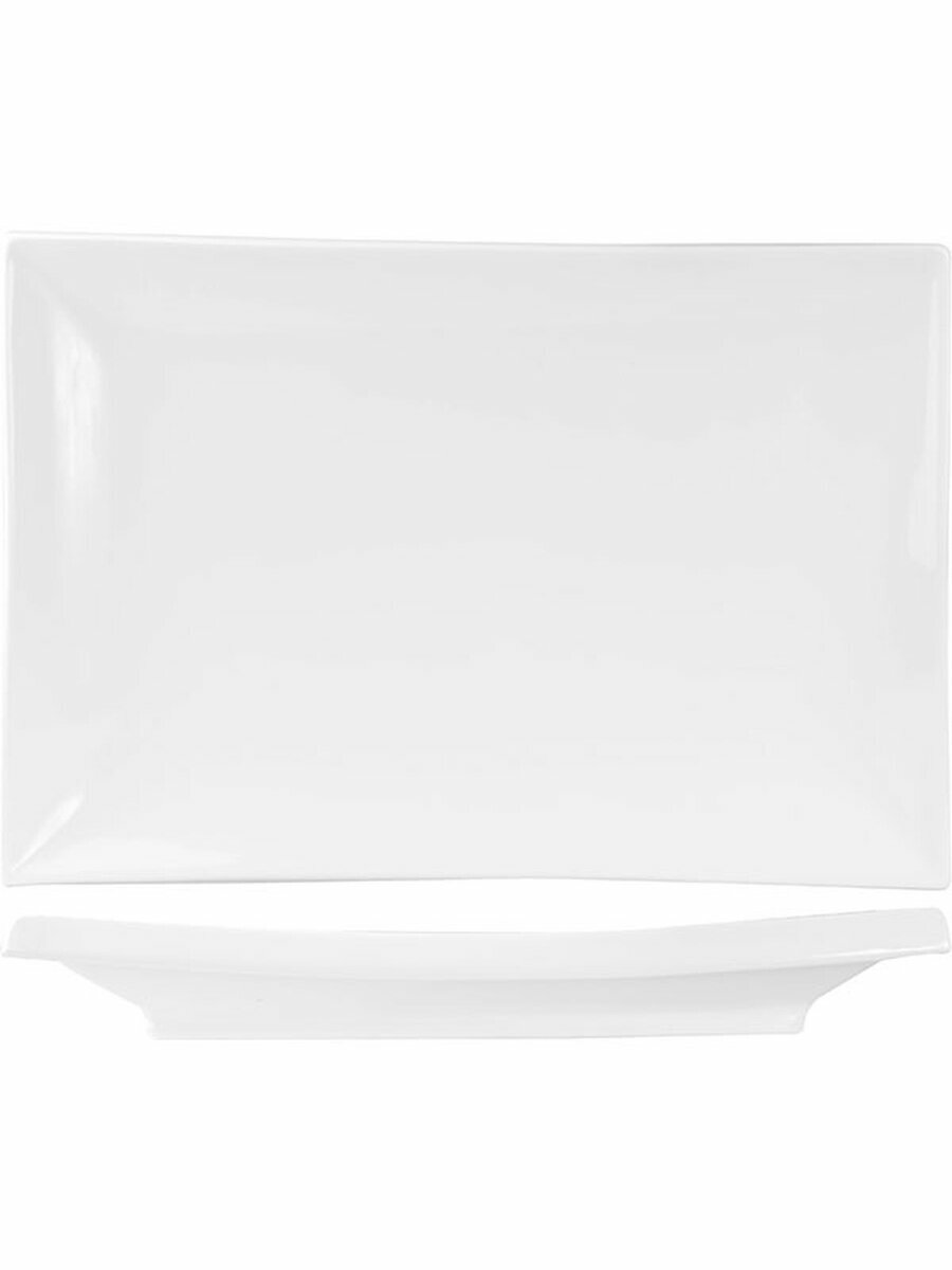 Блюдо для суши "Кунстверк"; фарфор; H-1,9, L-25,5, B-17,7 см; белый.