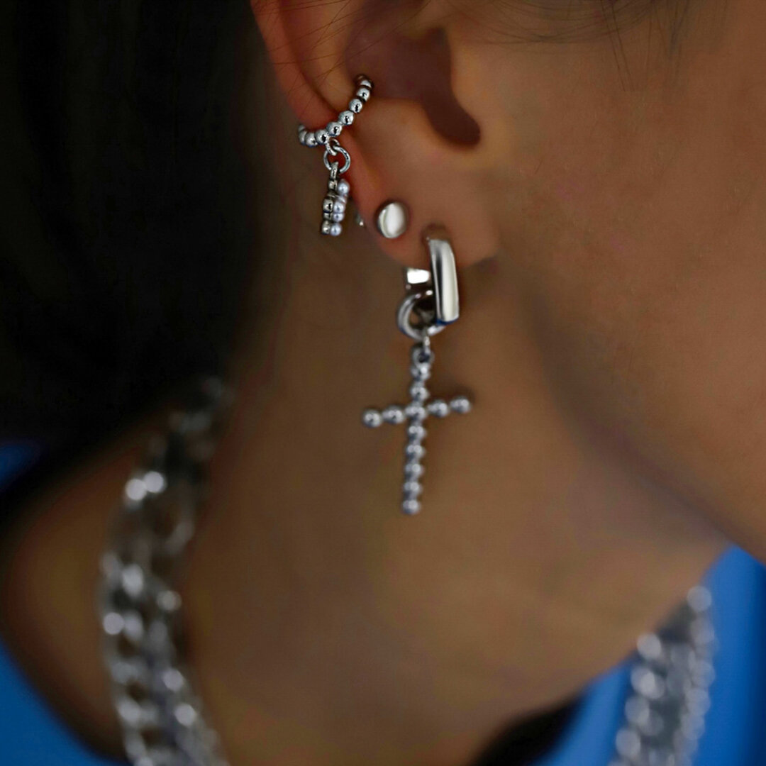 Серьги каффы, жемчуг барочный