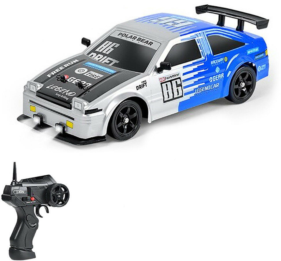 Радиоуправляемая машина для дрифта HB Toyota AE86 (4WD, свет, пар, акб, 1:16) - SC16A07-1