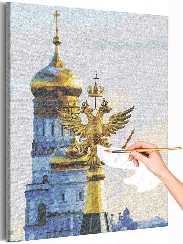 Золотые купола Москва / Архитектура, города Раскраска картина по номерам на холсте 40х60