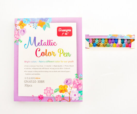 Скетч-маркеры Металлик 30цв. BRUSH WGN-12 тонкие, 1 мм, шестигранные, в к/кор 6510 (1/12/160