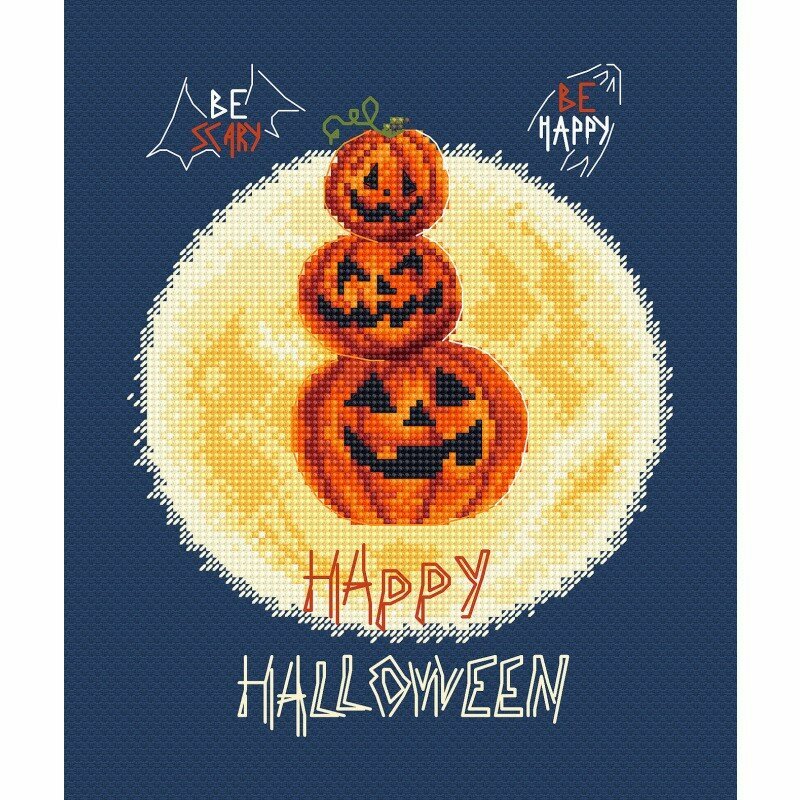 Набор для вышивания LetiStitch #997 Pumpkin's Party (Тыквенная вечеринка), Счетный крест, 16 x 13 см