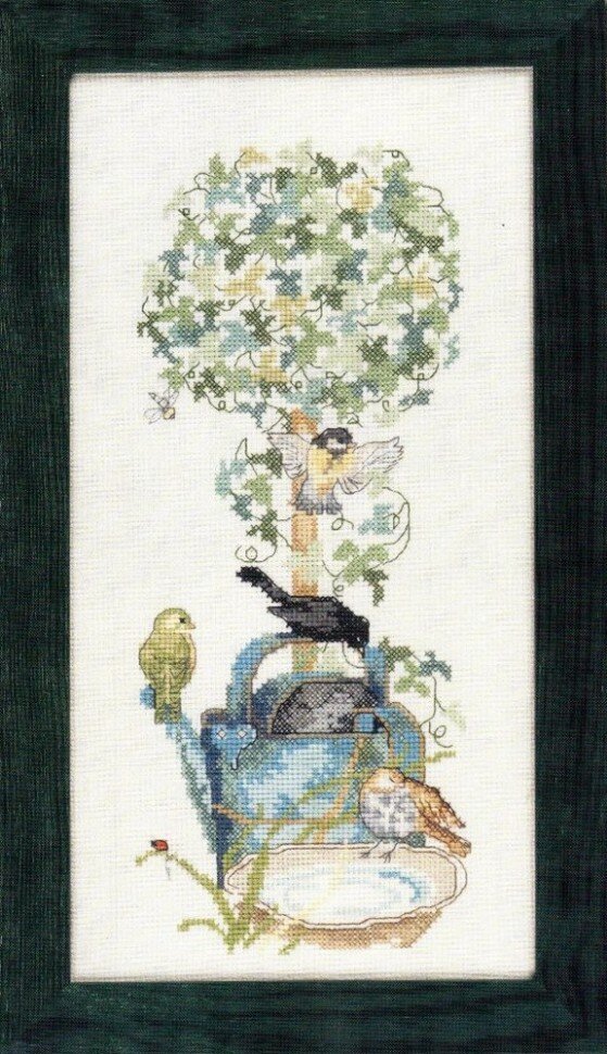 Набор для вышивания Permin #12-5167 Птицы на лейке, Счетный крест, 17 x 33 см