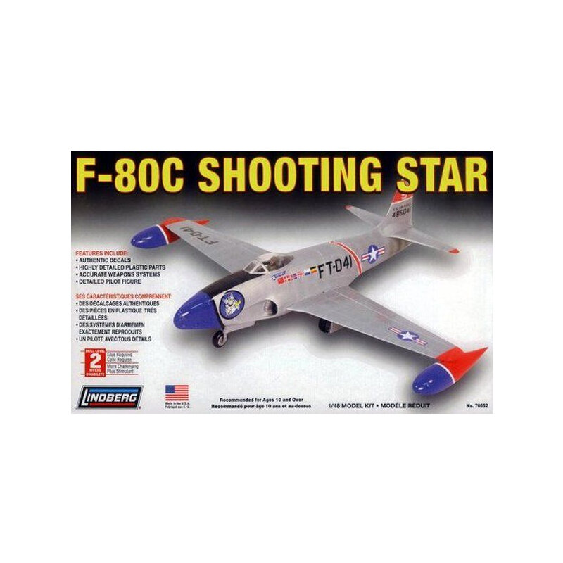Склеиваемая модель Hawk Lindberg масштаб 1/48 F-80 C Shooting Star HL70552