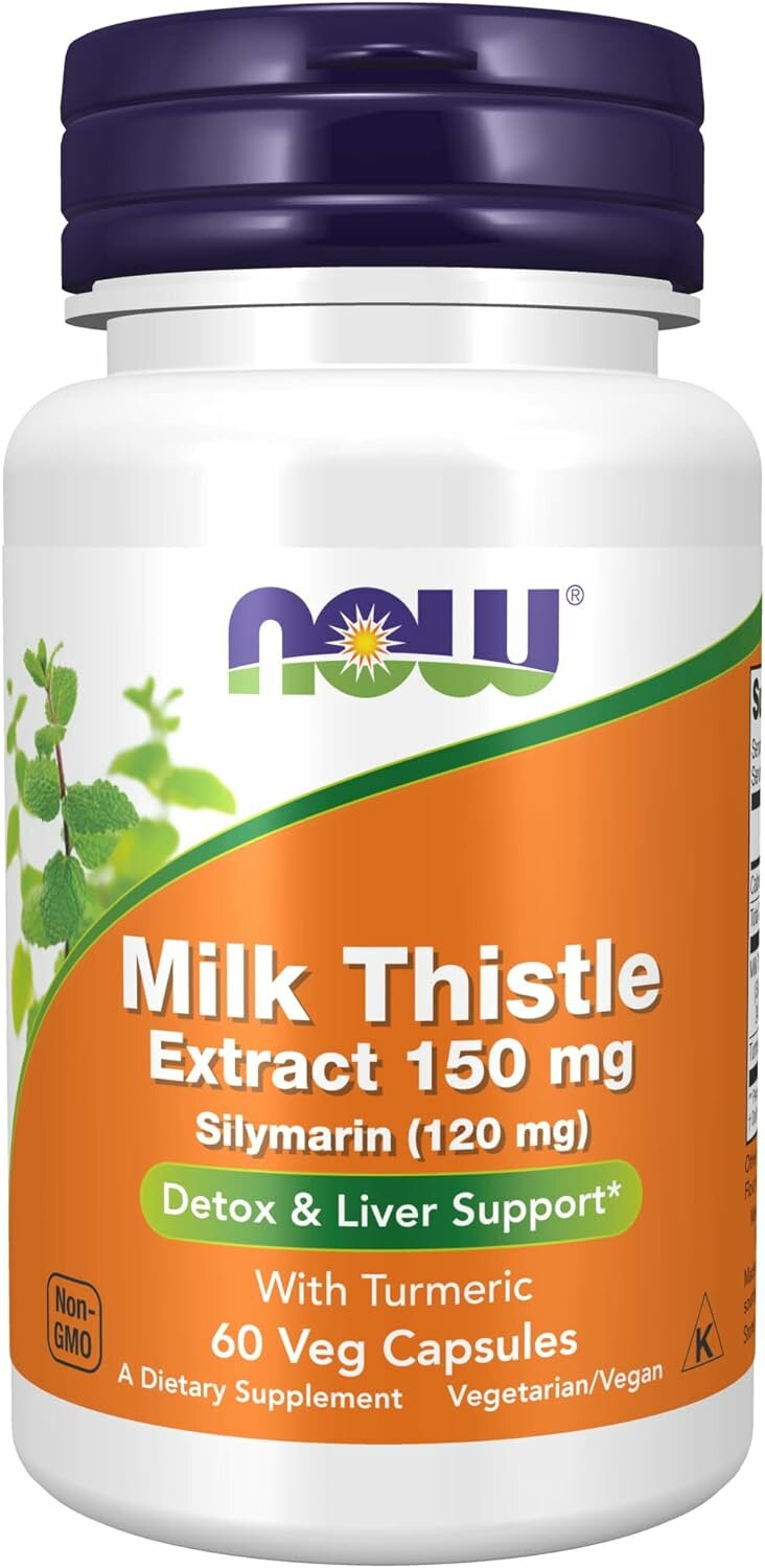 NOW Milk Thistle Extract 150 mg Silymarin (120 mg) 60 veg capsules