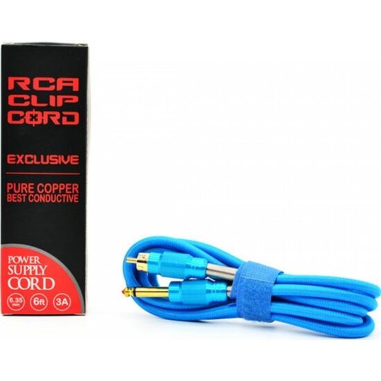 Клип-корд Ava Tattoo для тату-машинки AVA CLC042-2 RCA 3A - 1,8м Blue