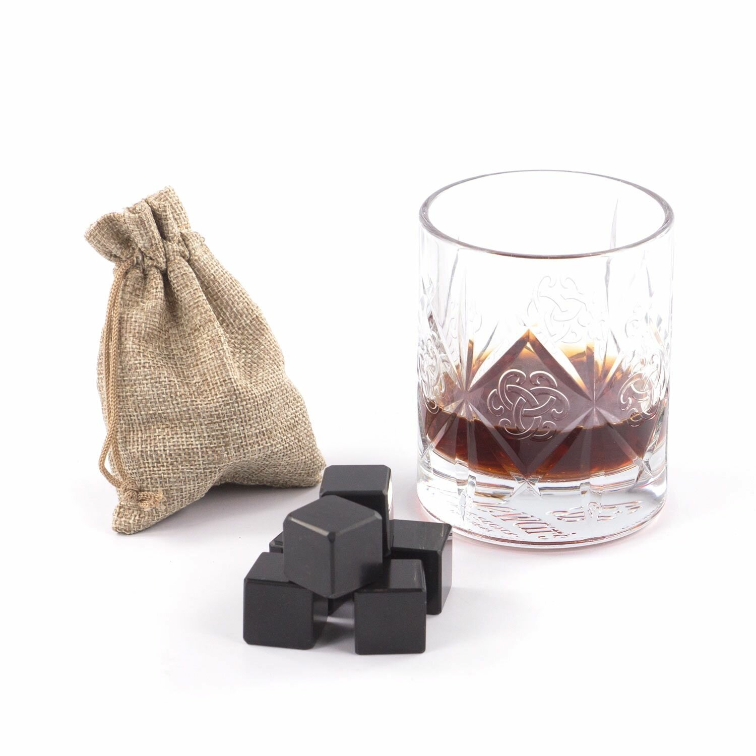 Камни для охлаждения виски набор 6 кубиков из долерита 121583