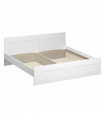 Кровать сириус двухспальная с ортопедическим основанием 200х200, ДСП, цвет белый 2.02.04.220.1