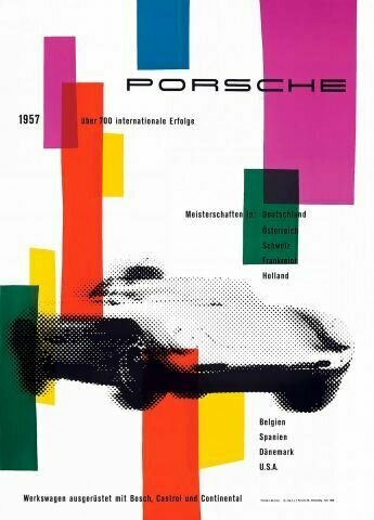Плакат, постер Max Huber-Porsche-Макс Хубер-Порше на холсте, размер 42х60см