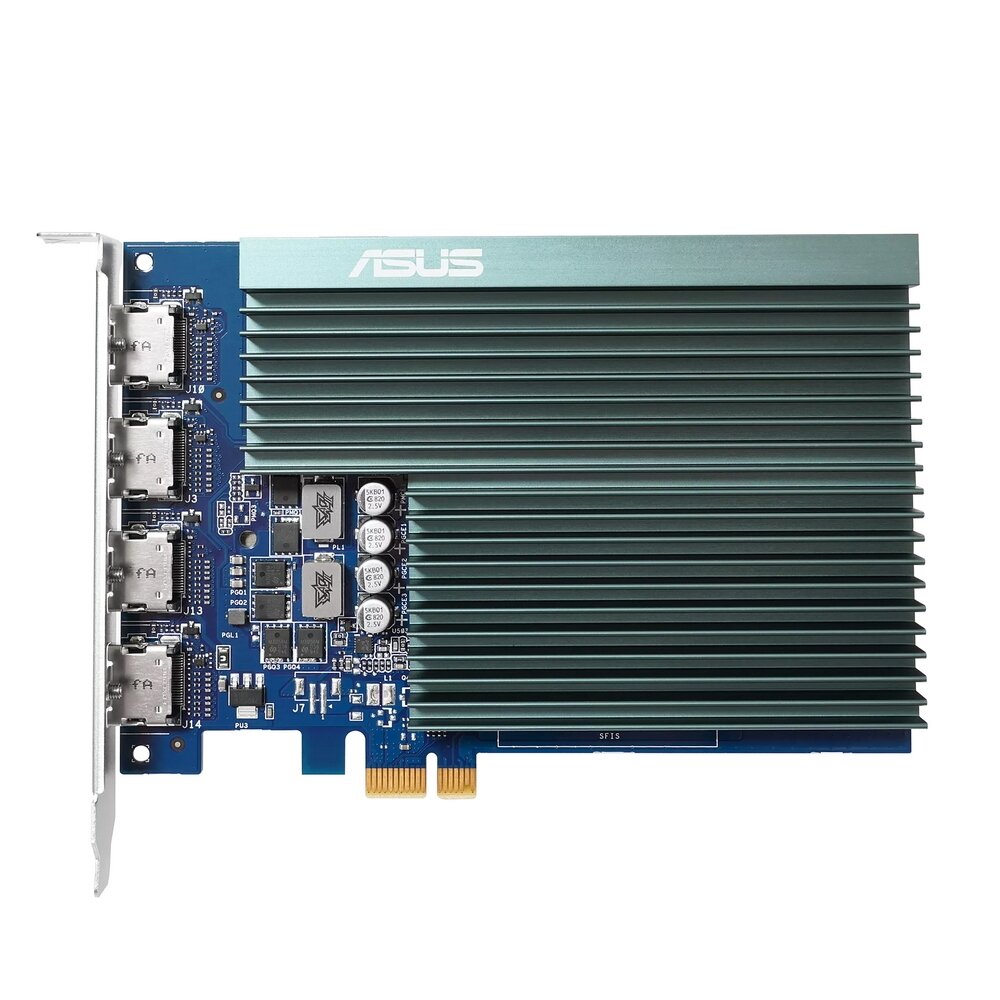 ASUS Видеокарта ASUS GeForce GT 730 GT730-4H-SL-2GD5 (GeForce GT 730, 2ГБ GDDR5, 4xHDMI) (PCI-E) (ret)