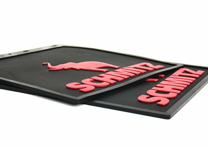 Брызговик колеса задний для а/м Газель 3302 (400*400мм) резина, 3D объемный текст "SCHMITZ" (красный) к-т 2шт.