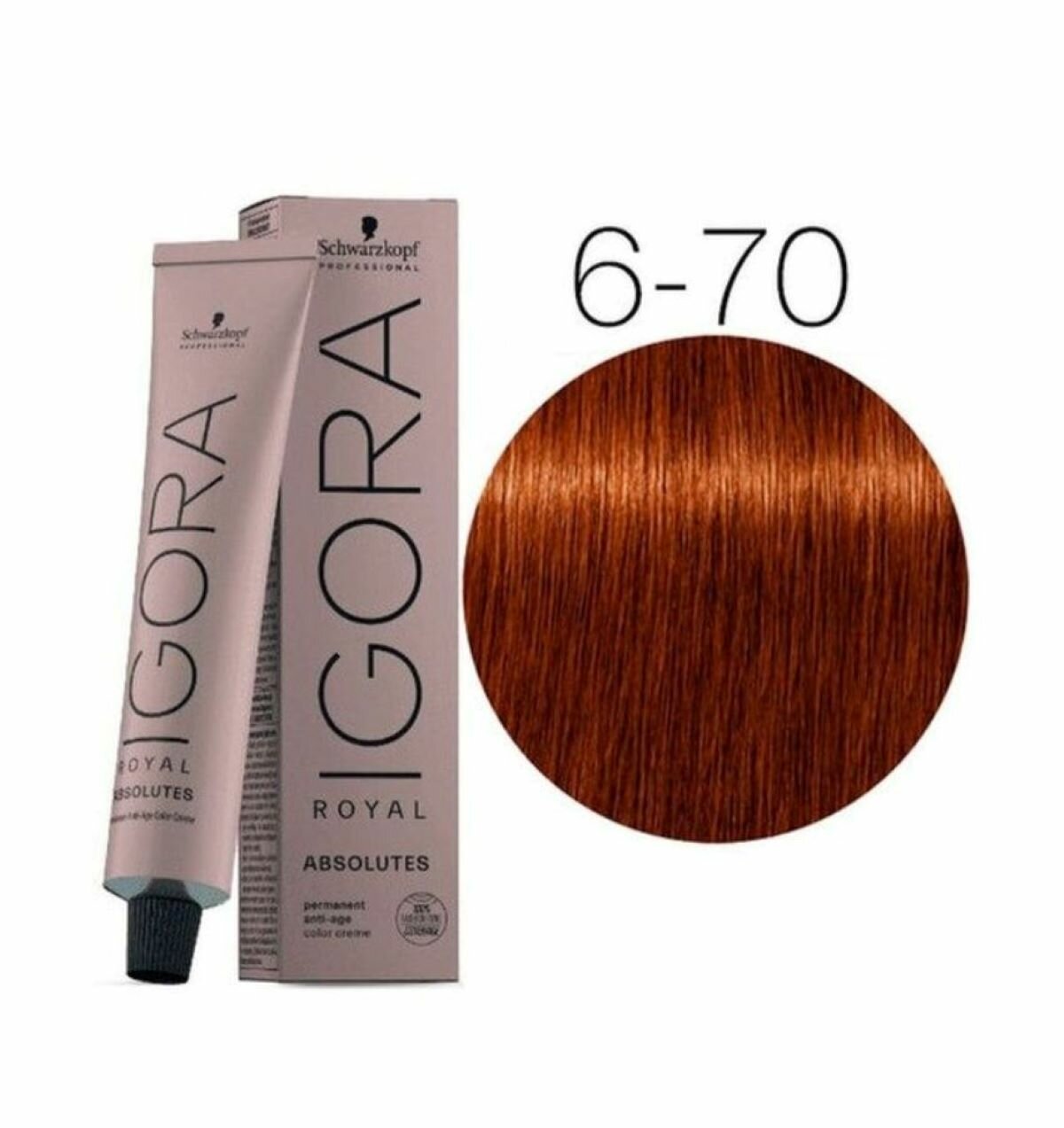 Schwarzkopf Professional Краска для волос Igora Royal Absolutes 6-70 Темный русый медный натуральный, 60 мл