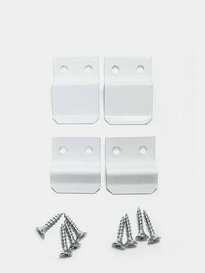 Крепление для москитной сетки, металлические, белые + саморезы в комплекте (комплект 2 упак.)