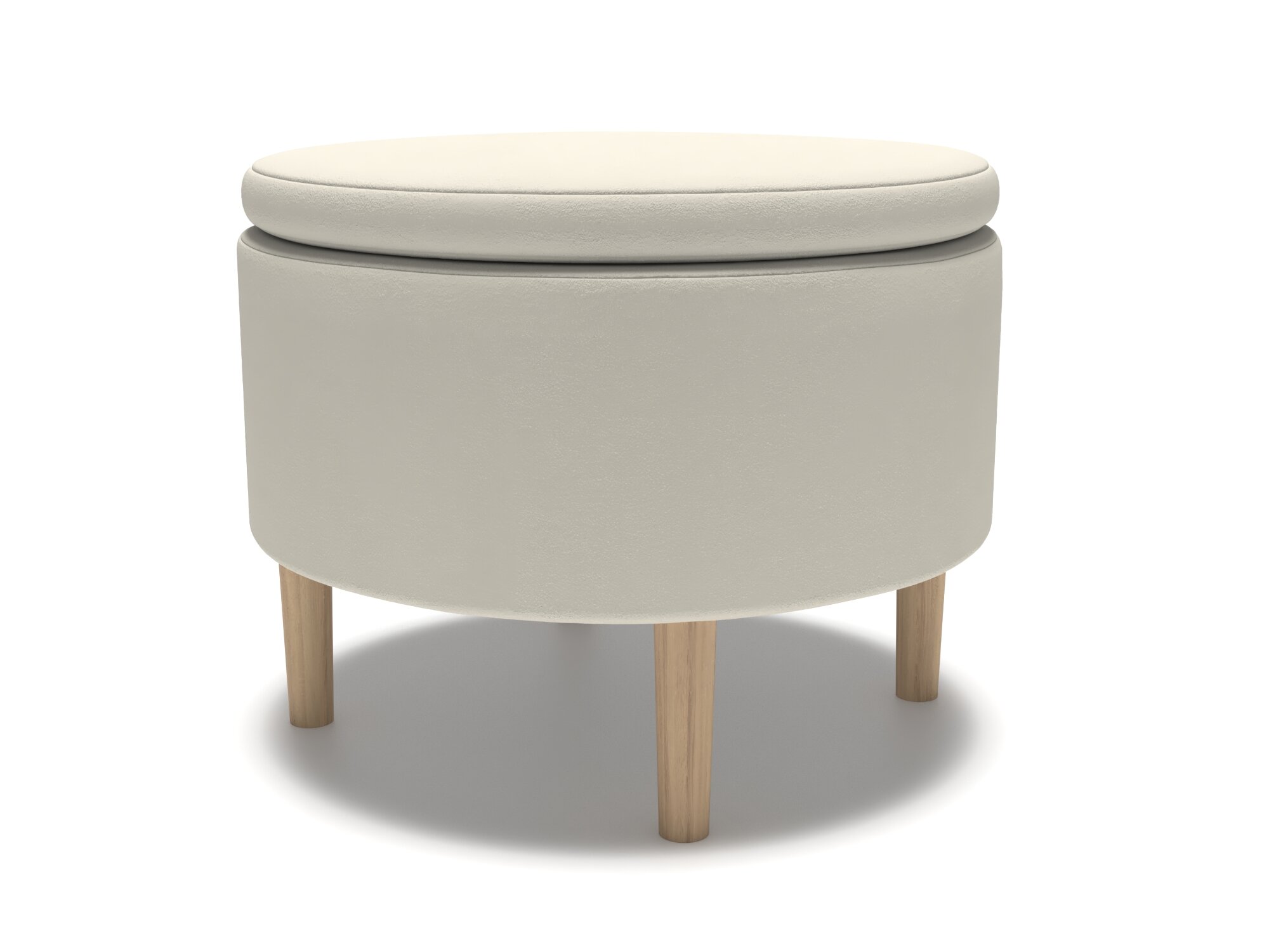 Пуф Кай Ivory, велюр, круглый, для ног, для гостиной, для спальни