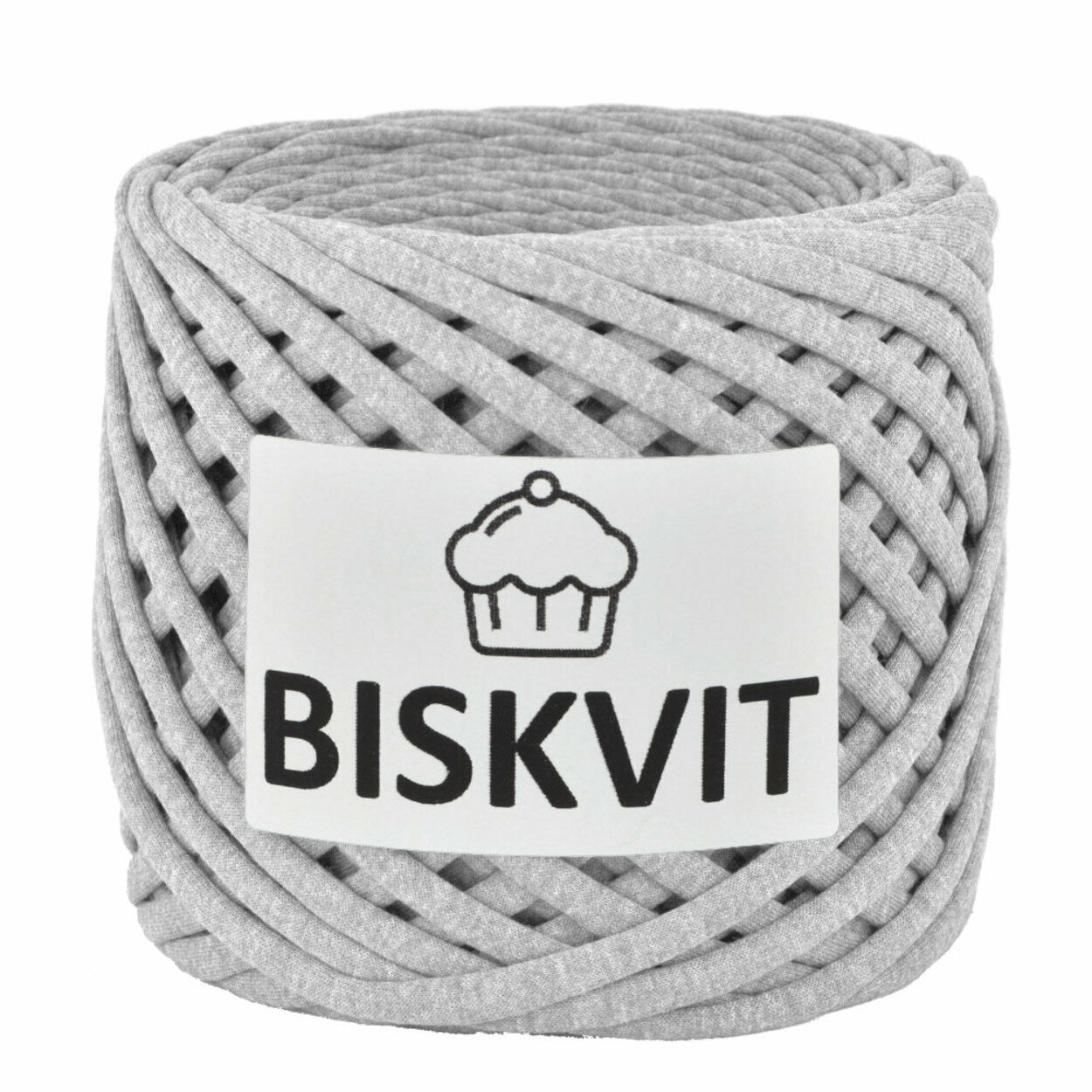 Пряжа Бисквит, Biskvit трикотажная, 330г, 100м, 100%хлопок, Серый Меланж (528) 1 шт