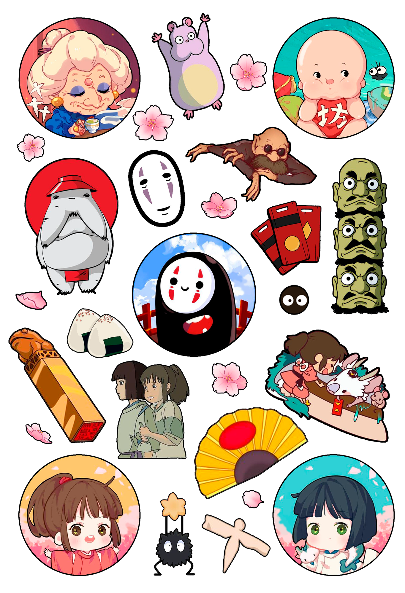 Унесенные призраками наклейки аниме стикеры Sen to Chihiro no kamikakushi наклейки аниме стикеры Chainsaw man