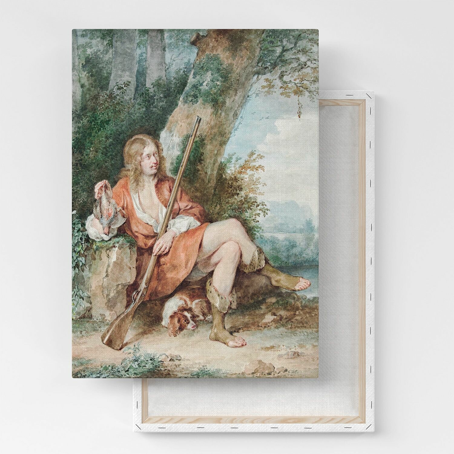 Картина на холсте, репродукция / Аерт Шоуман - Resting hunter with musket / Размер 80 x 106 см