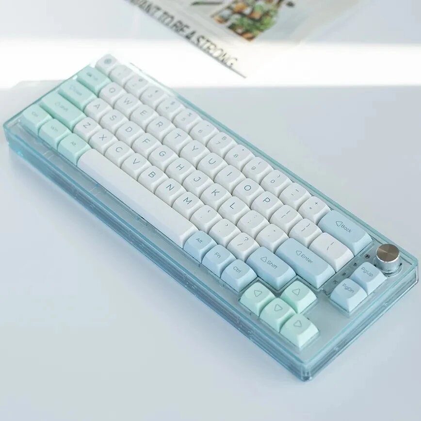 MAIMOOO Кейкапы XDA Ice Crystal Mint PBT для механических клавиатур English keys