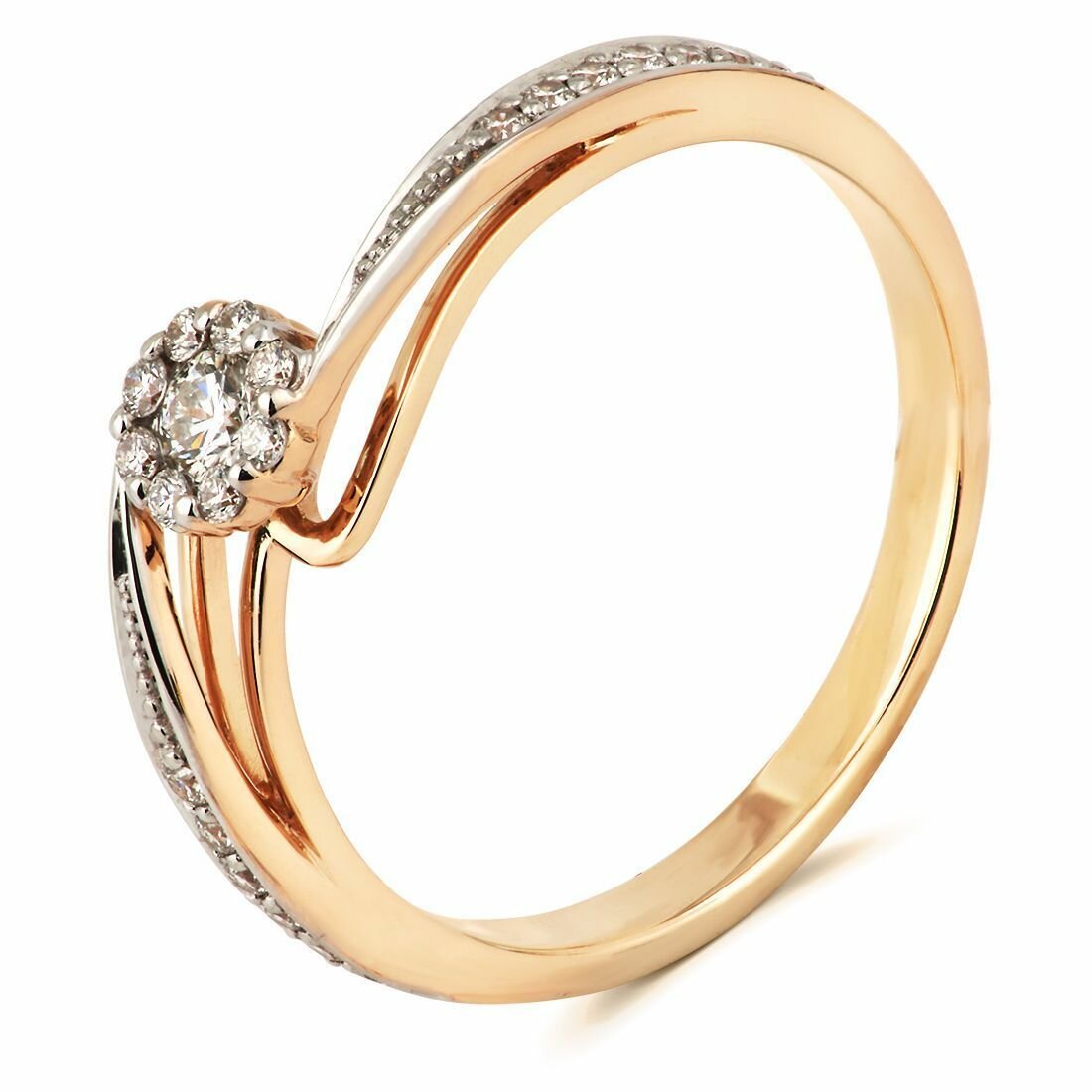 Кольцо, красное золото, 585 проба, бриллиант