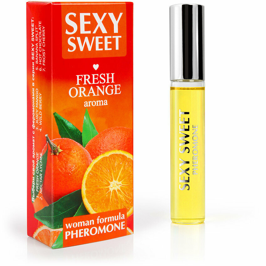 Парфюмированное средство с феромонами для тела SEXY SWEET FRESH ORANGE с ароматом свежего апельсина, 10мл.