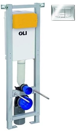 Инсталляция для унитаза OLI Quadra River 280490mRI00 с кнопкой смыва, хром