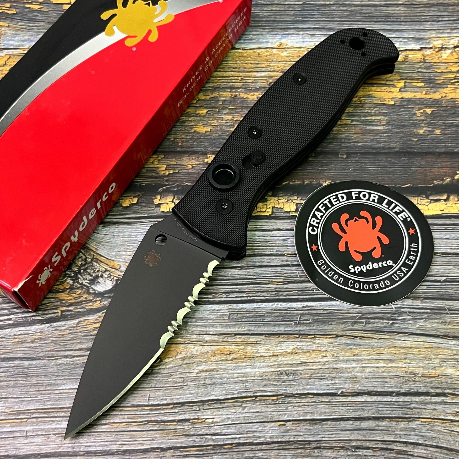Нож складной Spyderco C165GPSBBK2 Autonomy 2, Black Part Serrated LC200N Blade