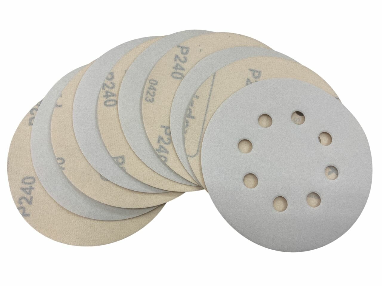 Круг шлифовальный Smirdex 510 White Line, 125 мм, 8 отверстий, оксид алюминия P240 (10 шт.)