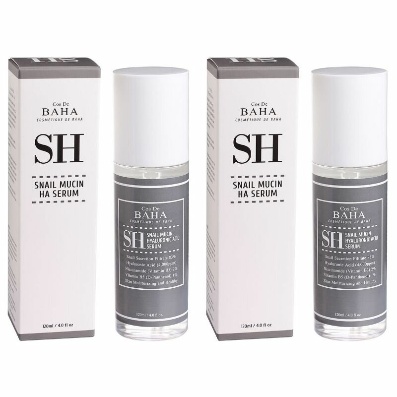 COS DE BAHA Сыворотка для лица с муцином улитки Snail Serum, 120 мл, 2 шт