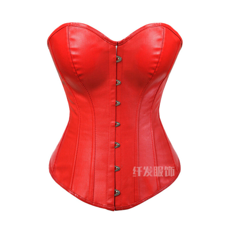 Корсет "Внешняя торговля", кожаный, красный, XXL
