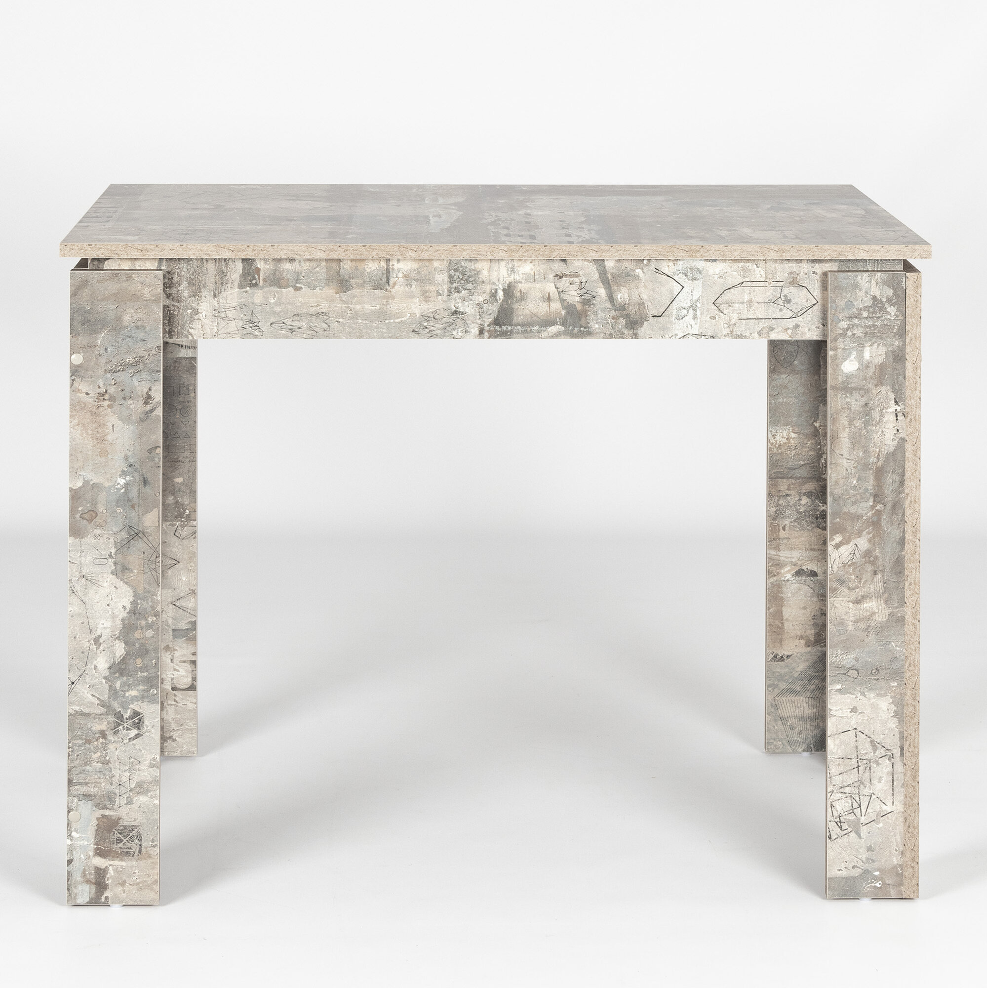 Стол обеденный Диван 24 "Граффити", лофтовый стиль, квадратный, 90x75x55 см, столешница ЛДСП